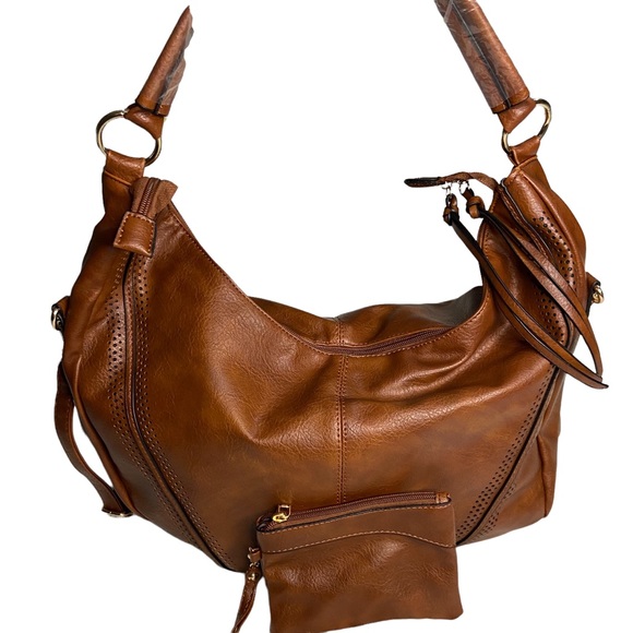Gladdon | Bags | Cognac Large Hobo Satchelcrossbody Bag With Coin Purse ...